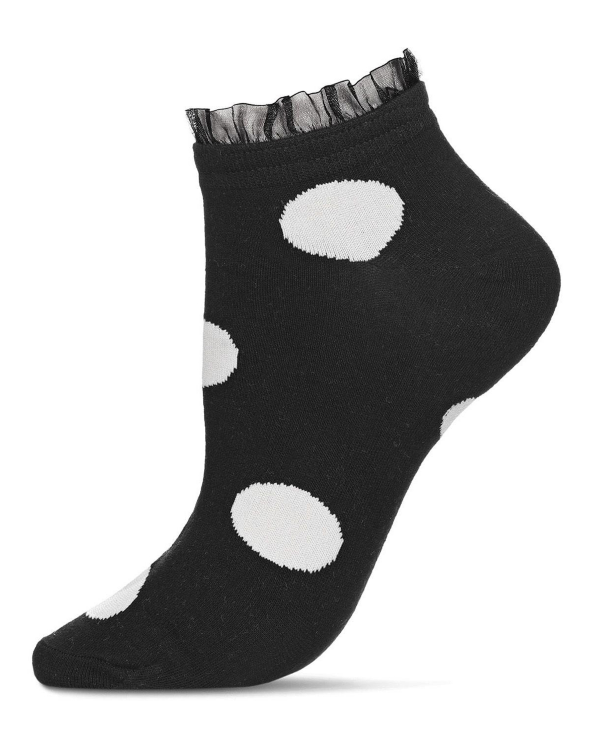 Click here for MeMoi Womens Ruffle Polka Dot Cotton Blend Low-Cut... prices