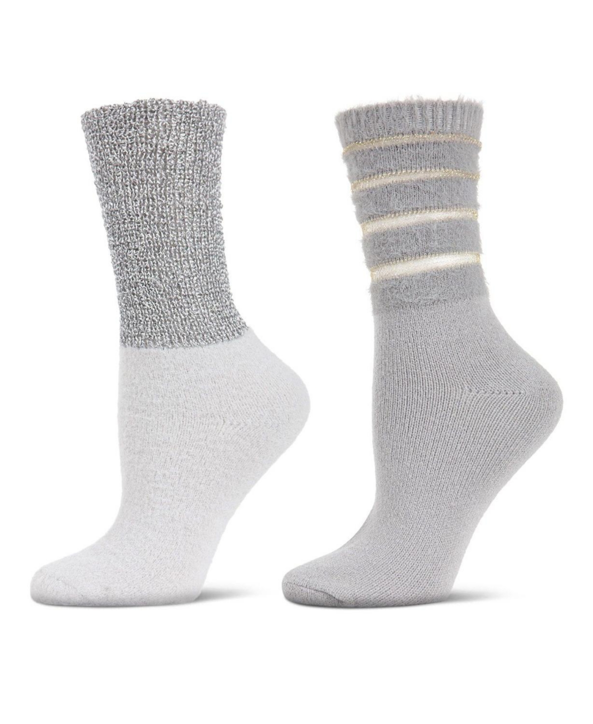 Click here for MeMoi Womens 2 Pair Pack Cozy Crew Socks - Gray prices