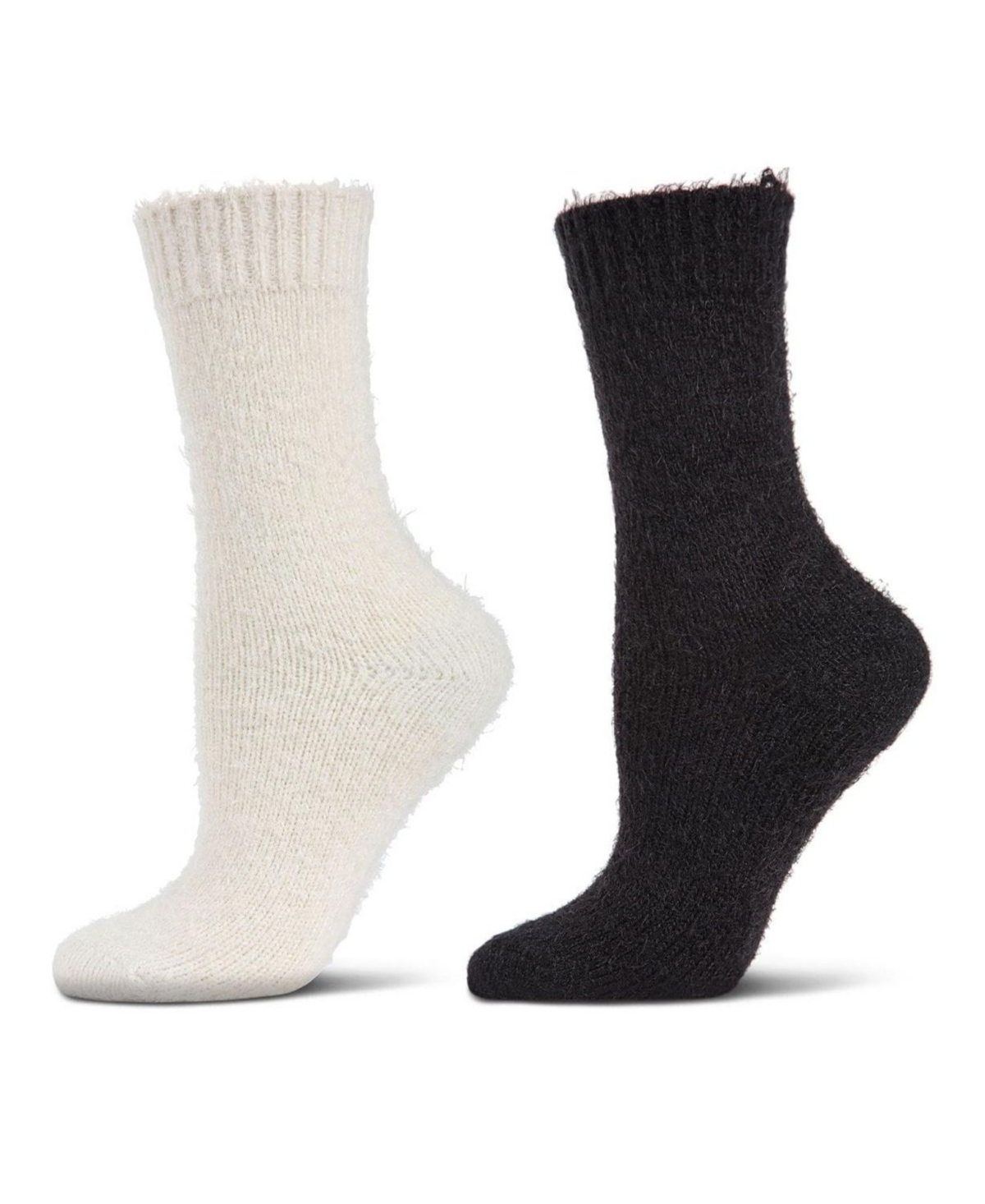 Click here for MeMoi Womens 2 Pair Pack Cozy Crew Socks - White prices
