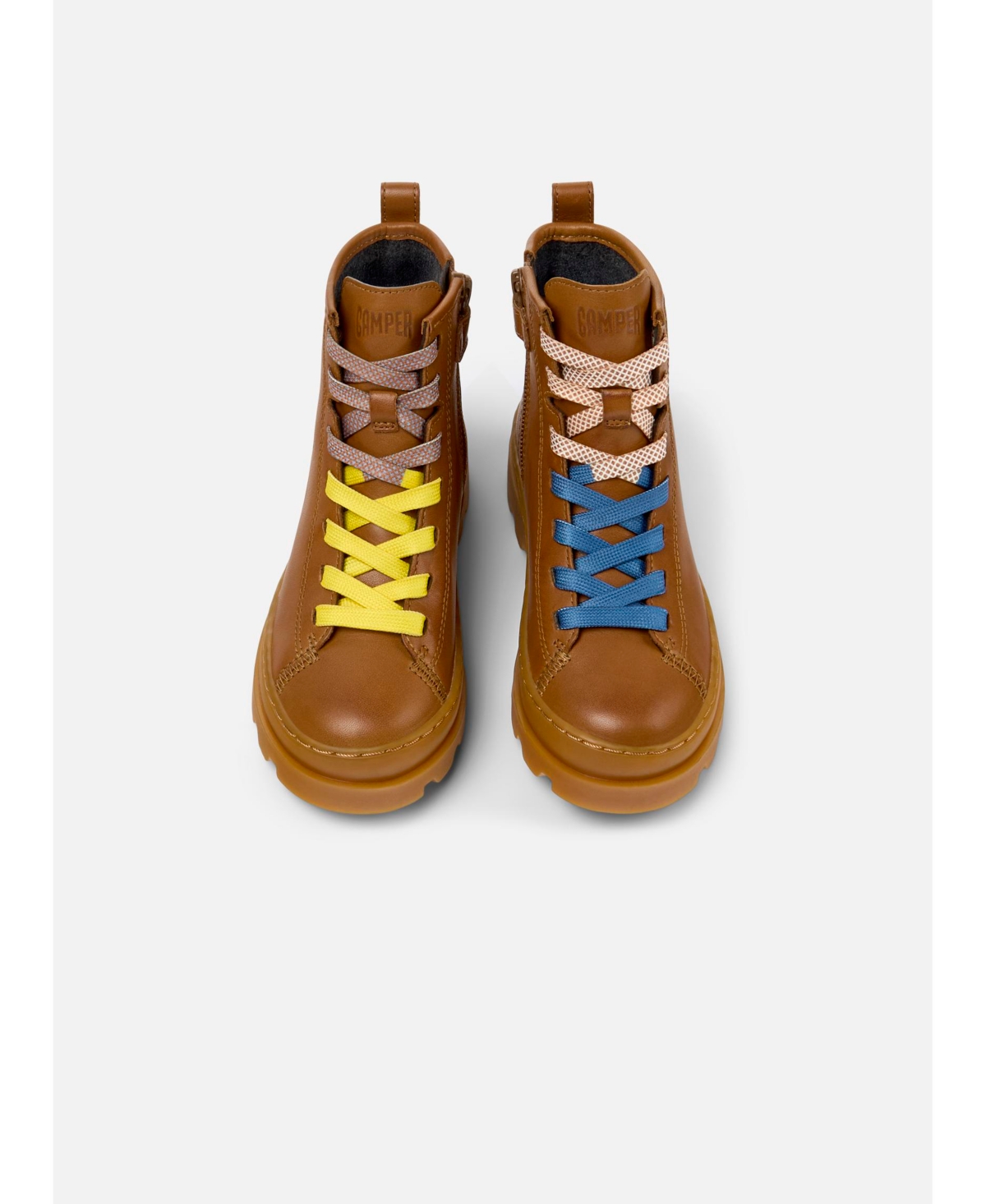 Click here for Camper Girls Brutus Unisex Leather Boots - Brown prices