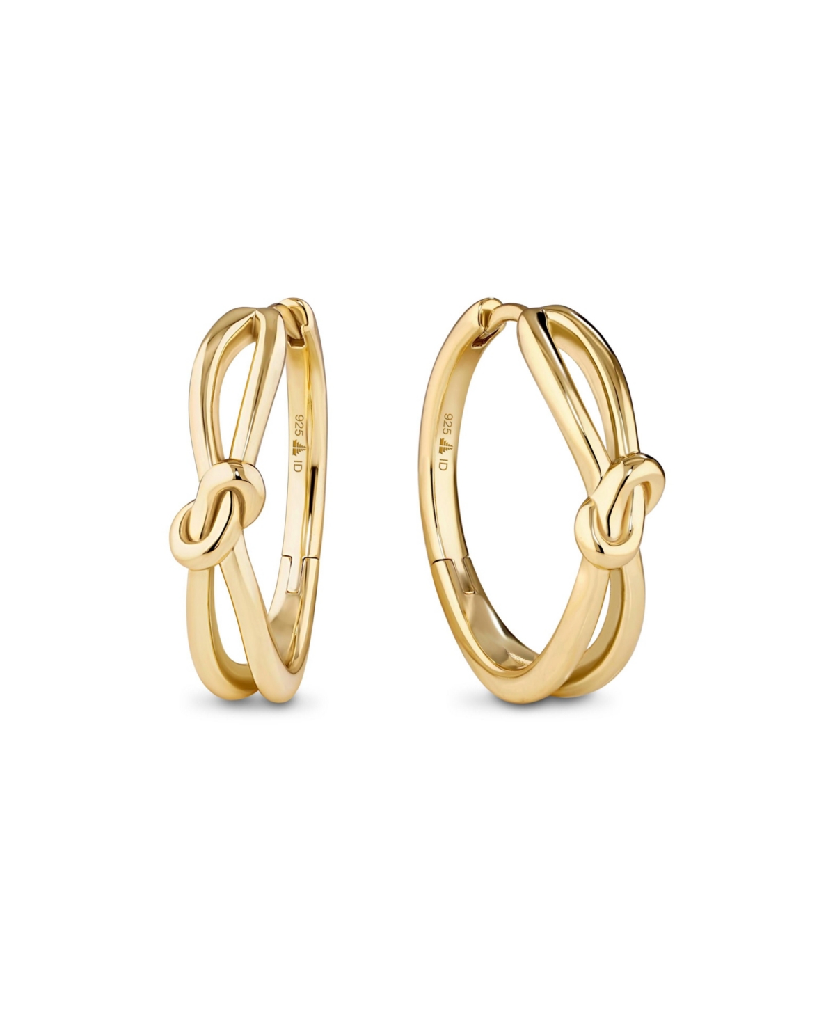Click here for Devata Love Knot Hoop Earrings in Gold Plated Ster... prices