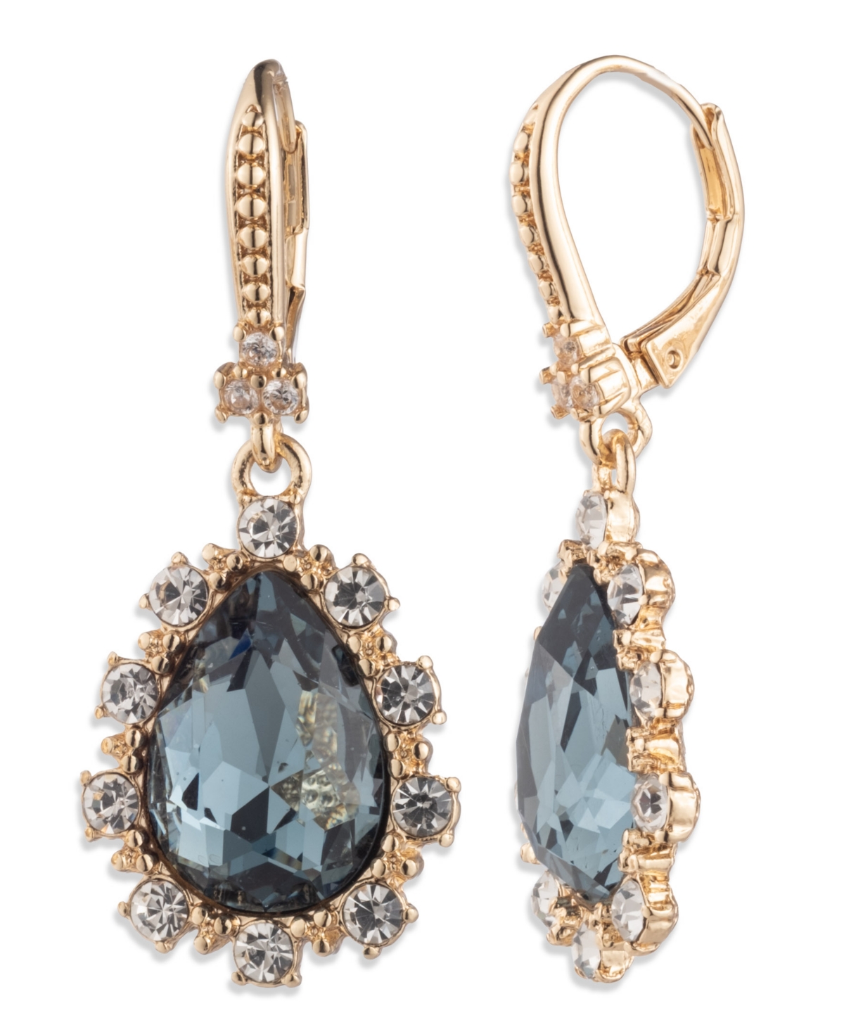 Click here for Marchesa Glass Stone Gold-Tone Drama Pear Drop Ear... prices