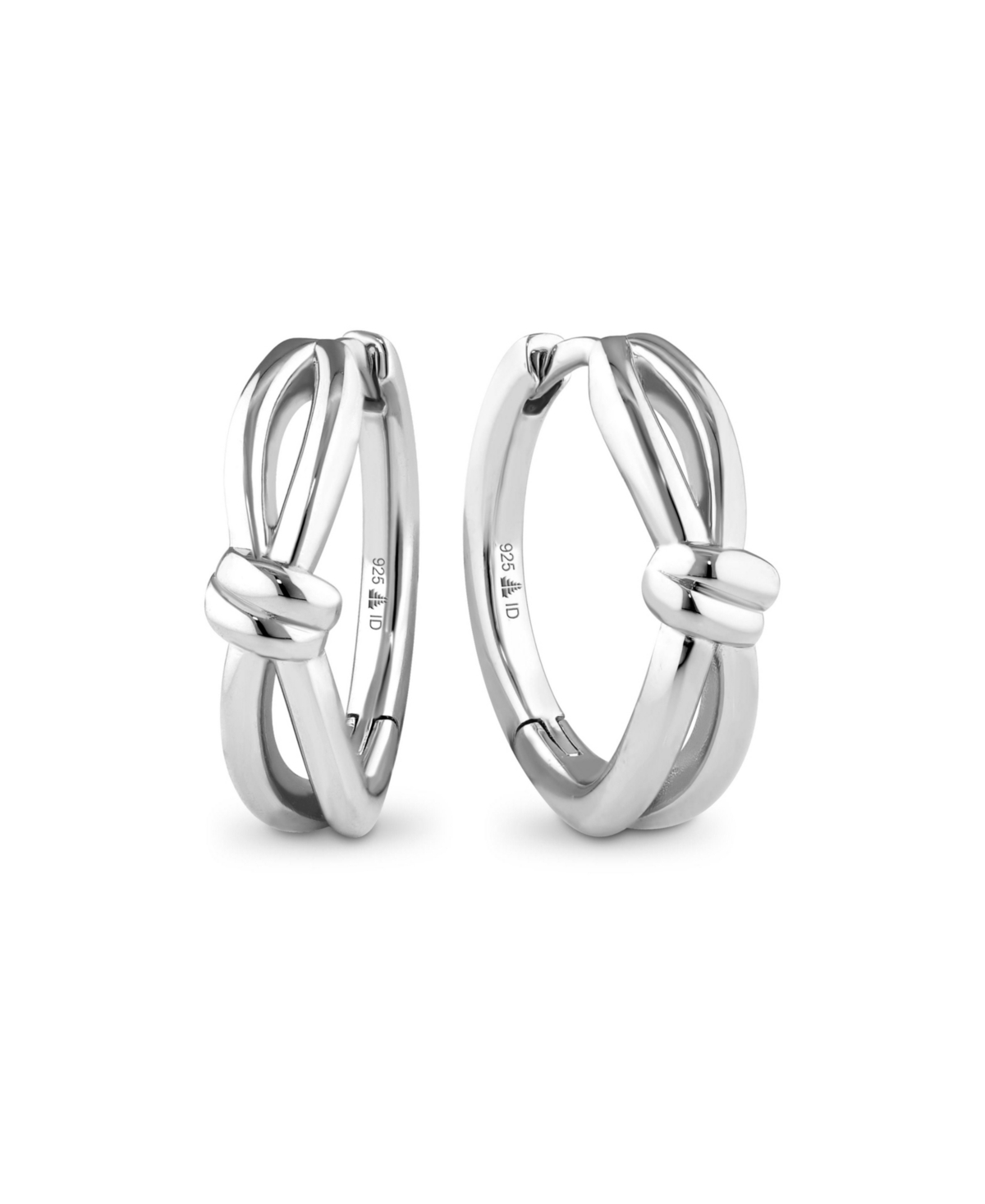 Click here for Devata Love Knot Hoop Earrings in Rhodium Plated S... prices
