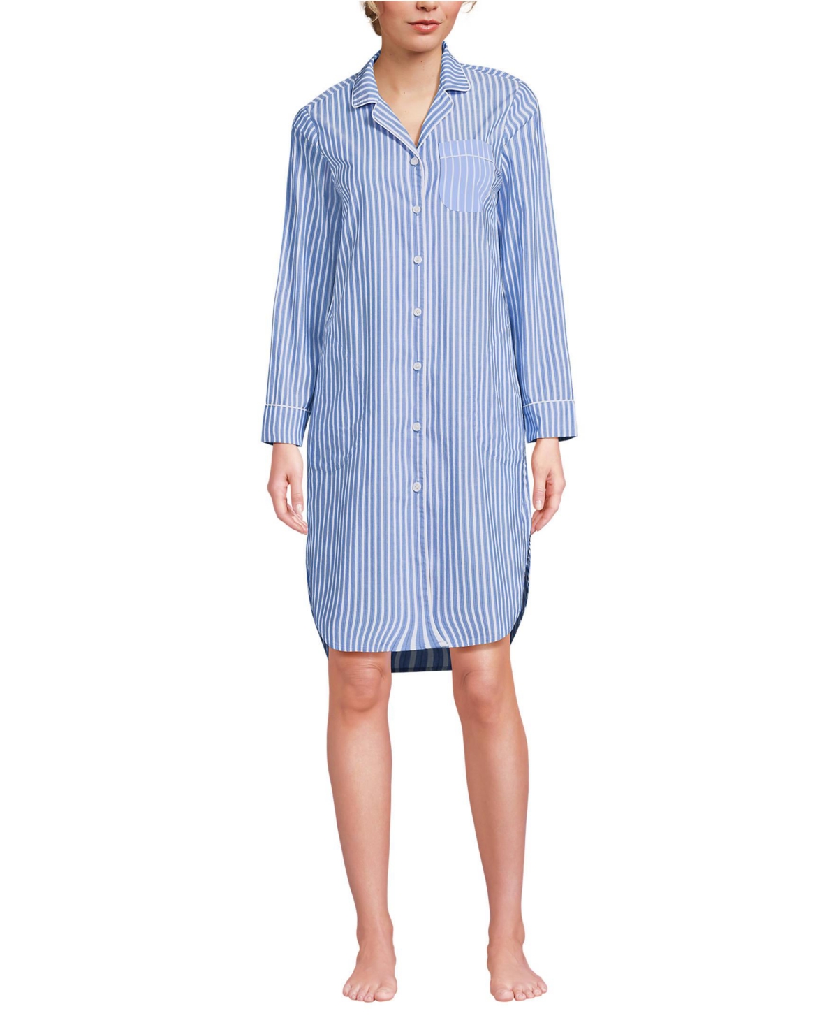 Click here for Lands End Womens Cotton Poplin Long Sleeve Sleepsh... prices