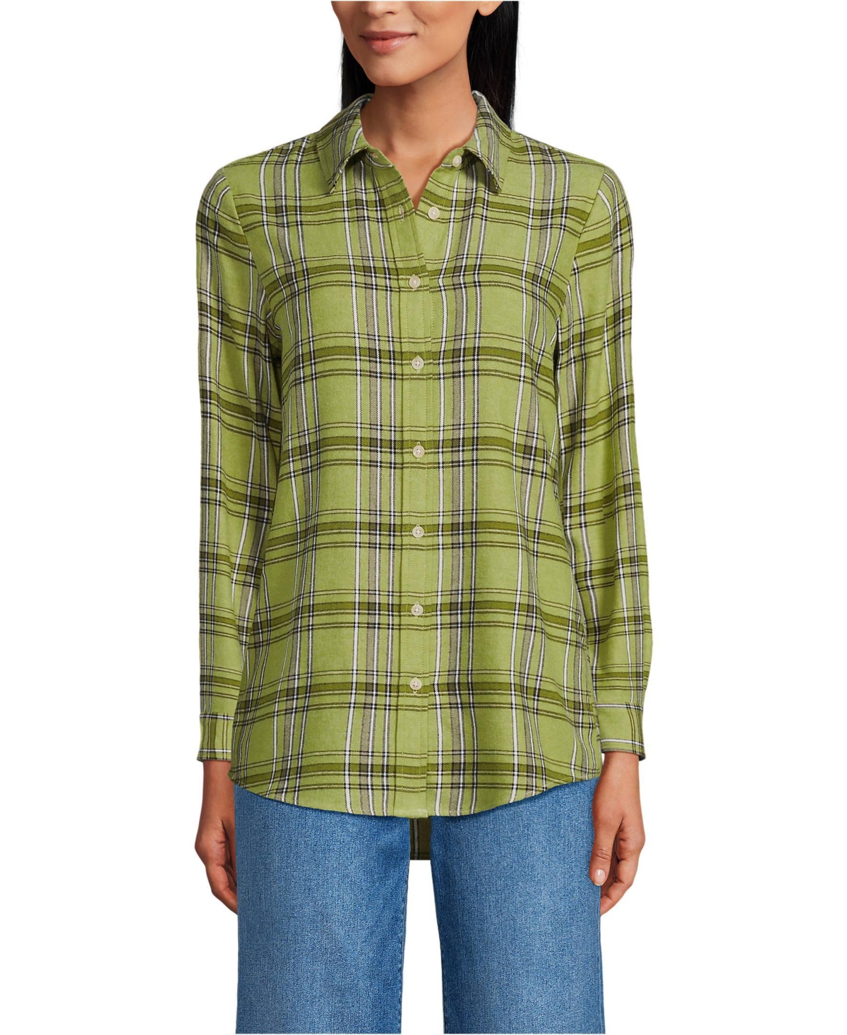 Click here for Lands End Womens Flannel Boyfriend Long Sleeve Shi... prices