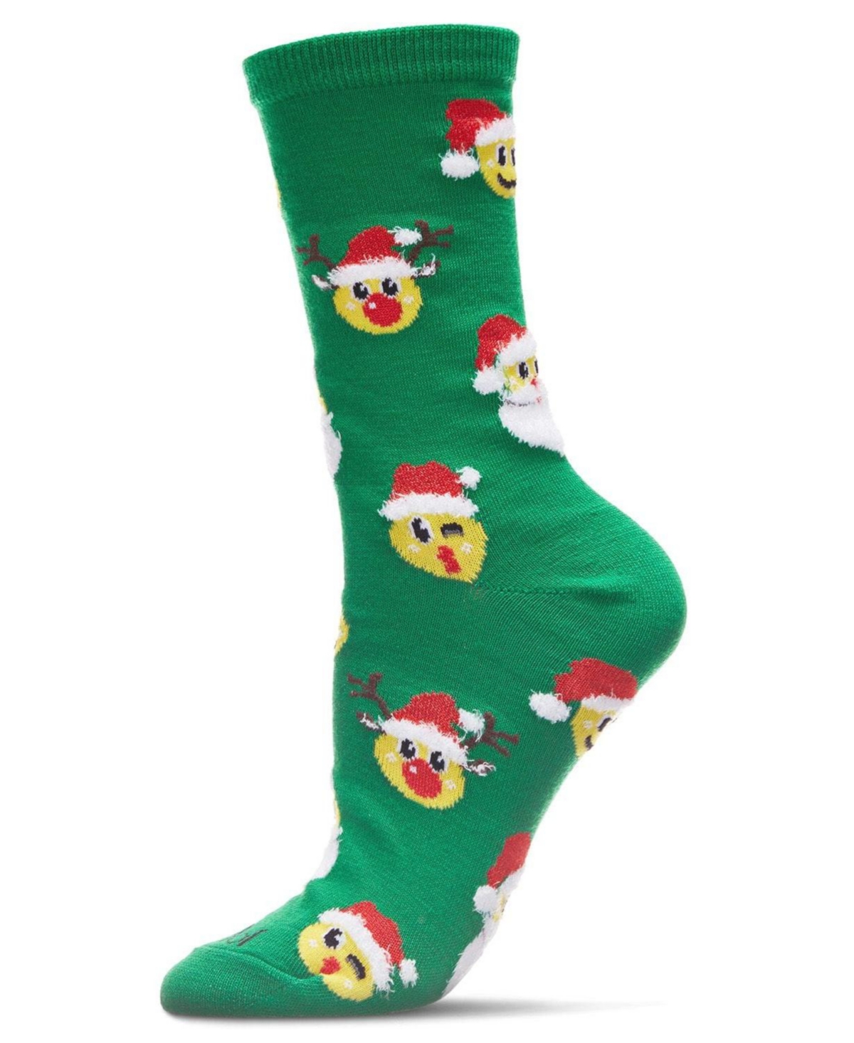 Click here for MeMoi Womens Smiley Santa Holiday Crew Socks - Gre... prices