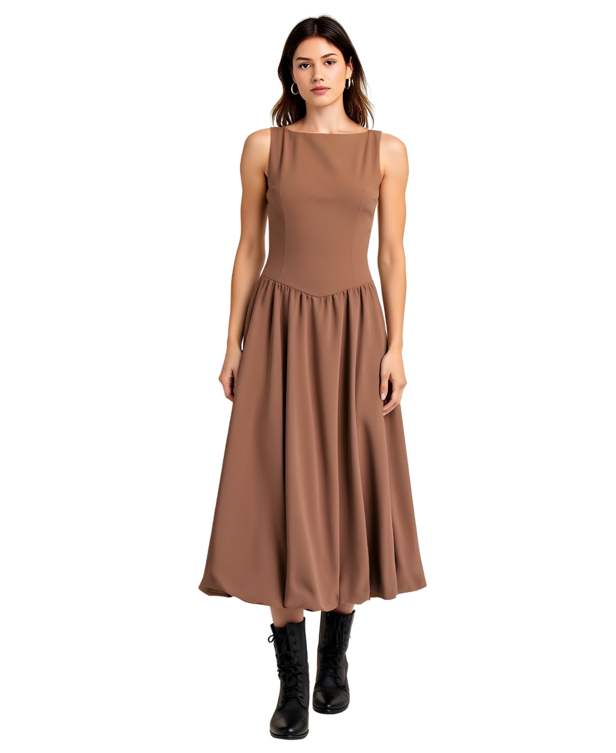 Click here for Modenaire Womens Sleeveless Fit-and-Flare Midi Bub... prices