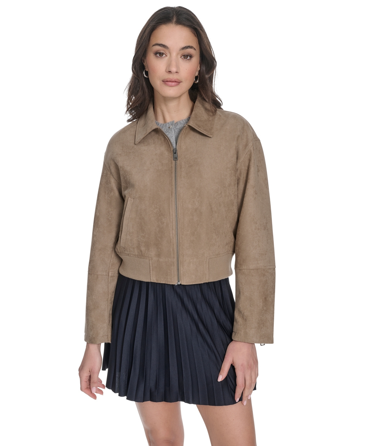 Click here for Levis Womens Regular Faux Suede Bomber Jacket - Ta... prices