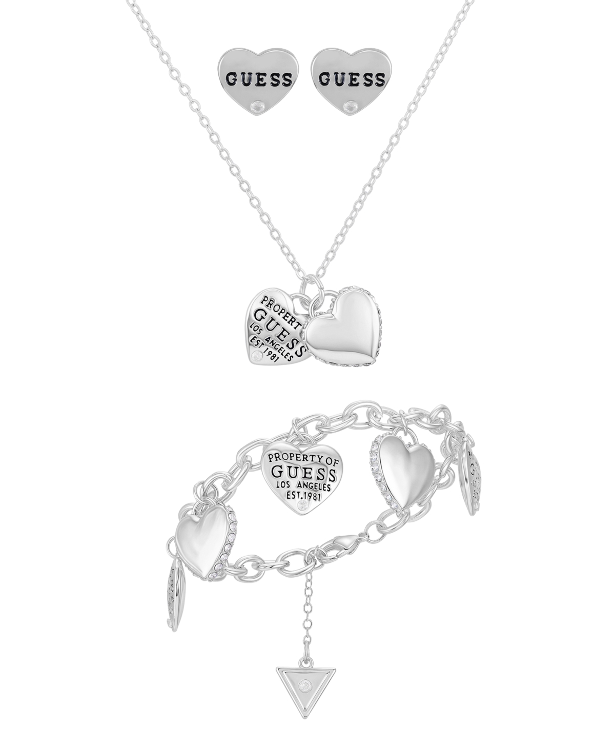 Click here for Guess 3-Pc. Cubic Zirconia Gold-Tone Necklace  Stu... prices