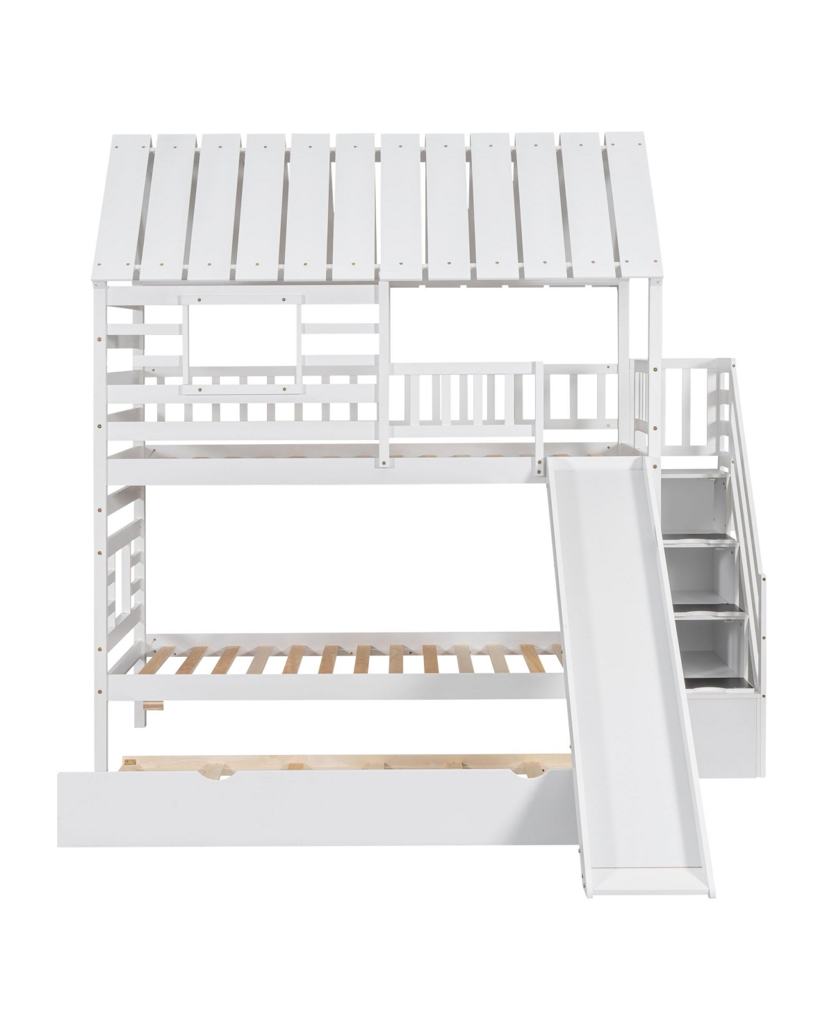 Click here for Boyel Living Twin over Twin House Bunk Bed with Tr... prices