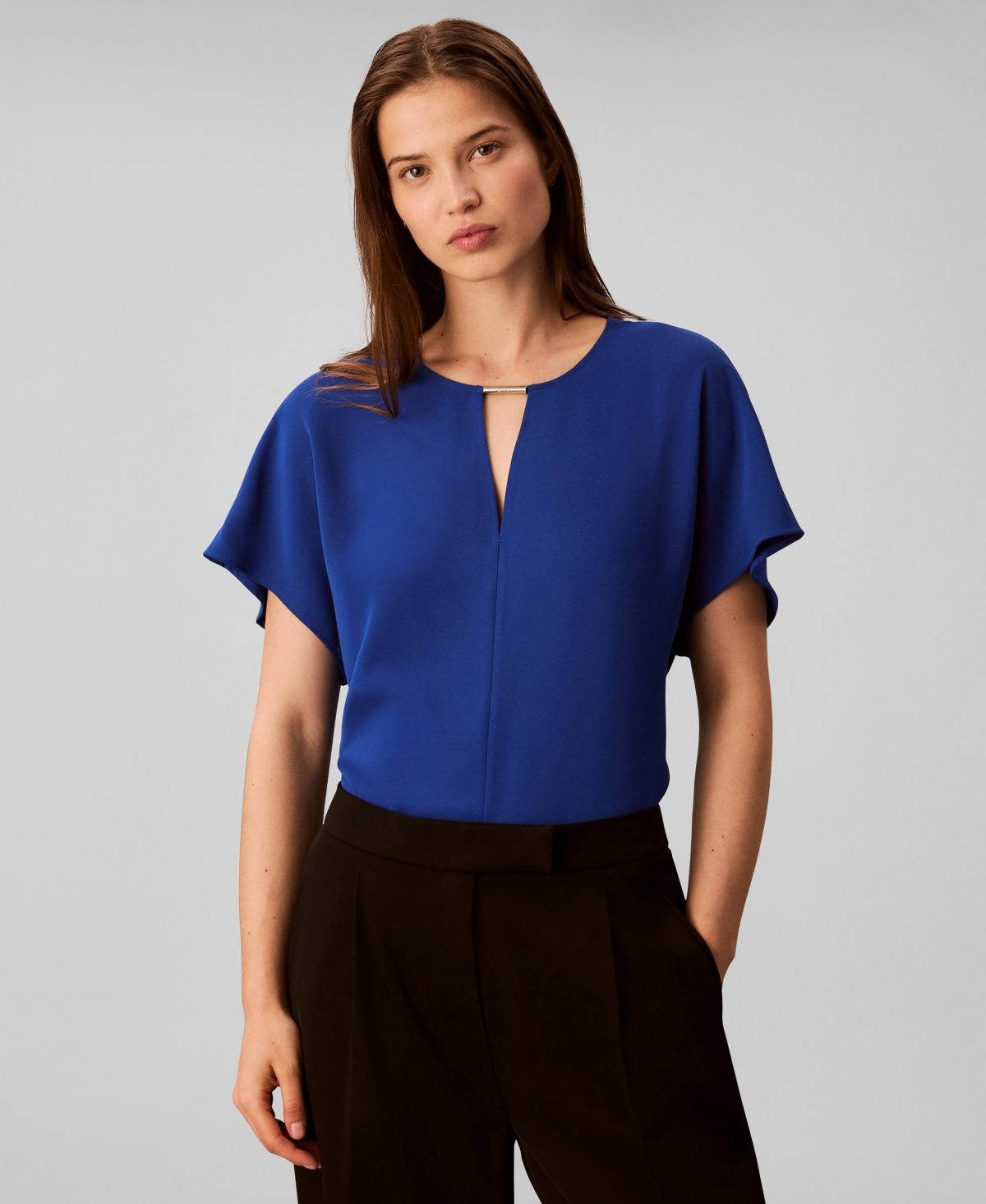 Click here for Calvin Klein Womens Short Sleeve Crewneck Top - Co... prices