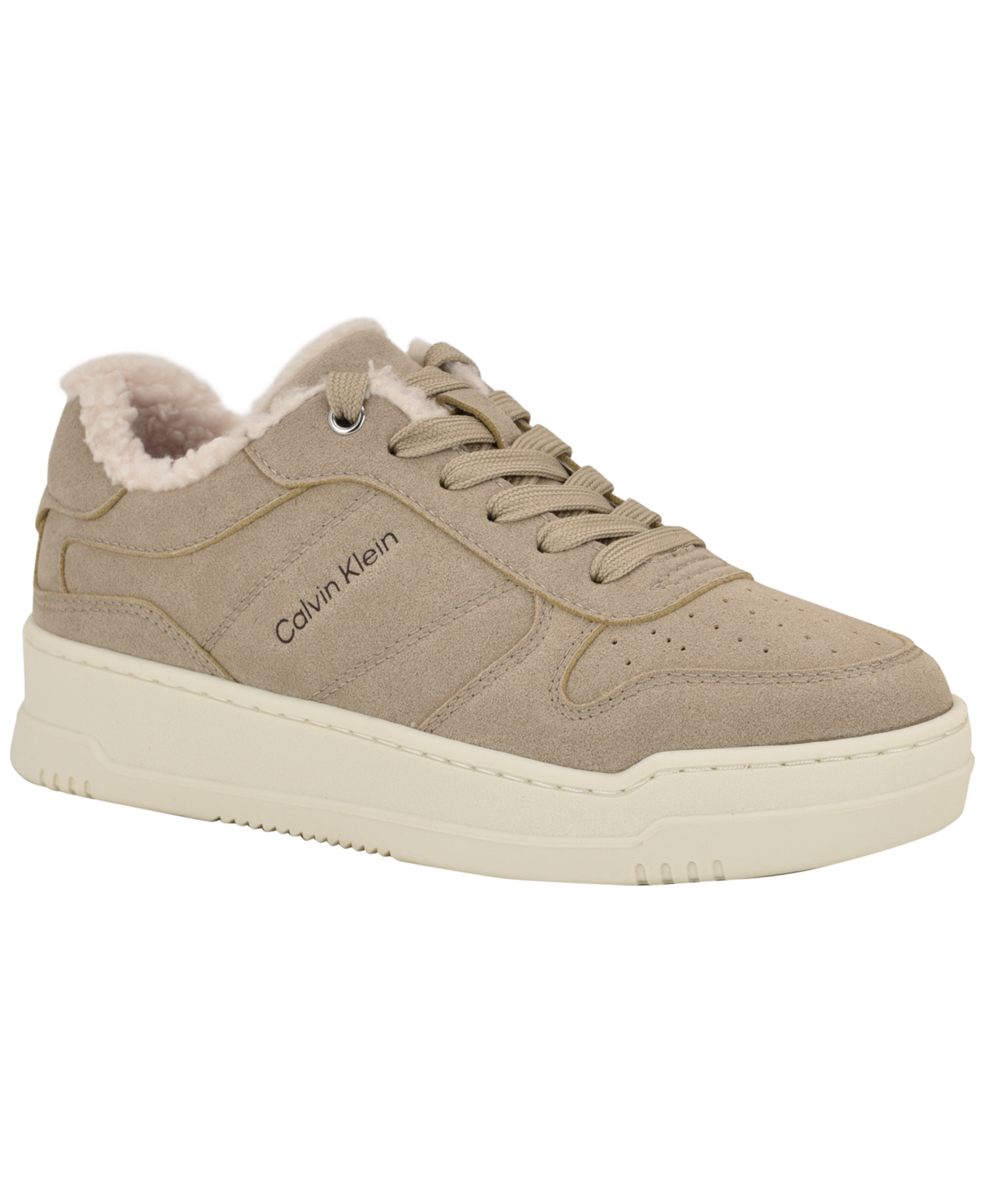 Click here for Calvin Klein Womens Pozay Lace-Up Sneakers - Taupe... prices