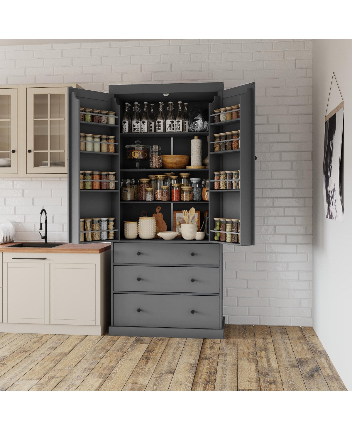 Click here for 77inch Freestanding Tall Cupboard Storage Cabinet... prices