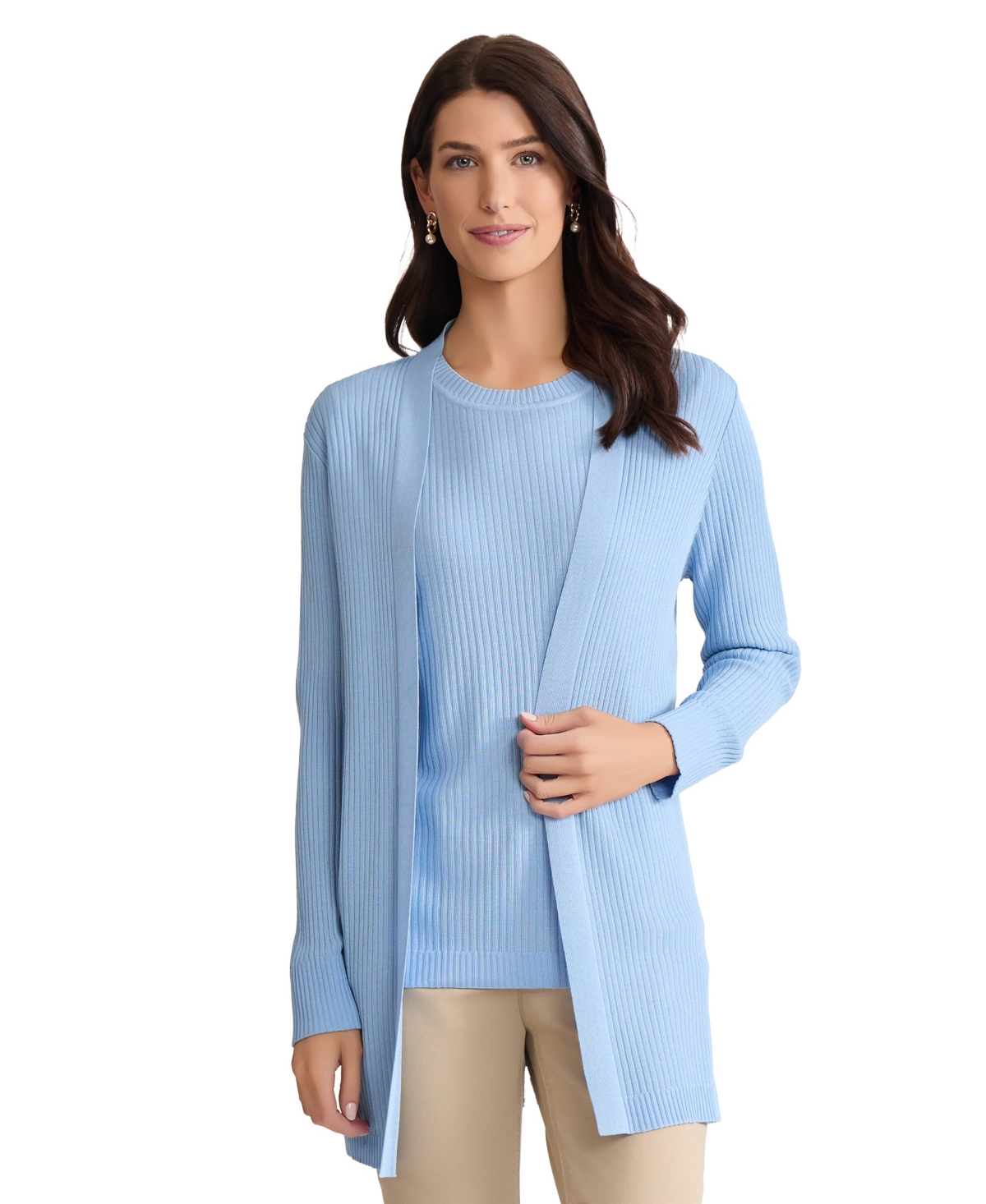 Click here for Jones New York Womens Sutton Open Front Long Sleev... prices