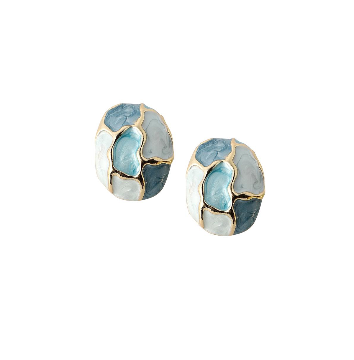 Click here for Sohi Womens The Veined Stud Earrings - Blue prices