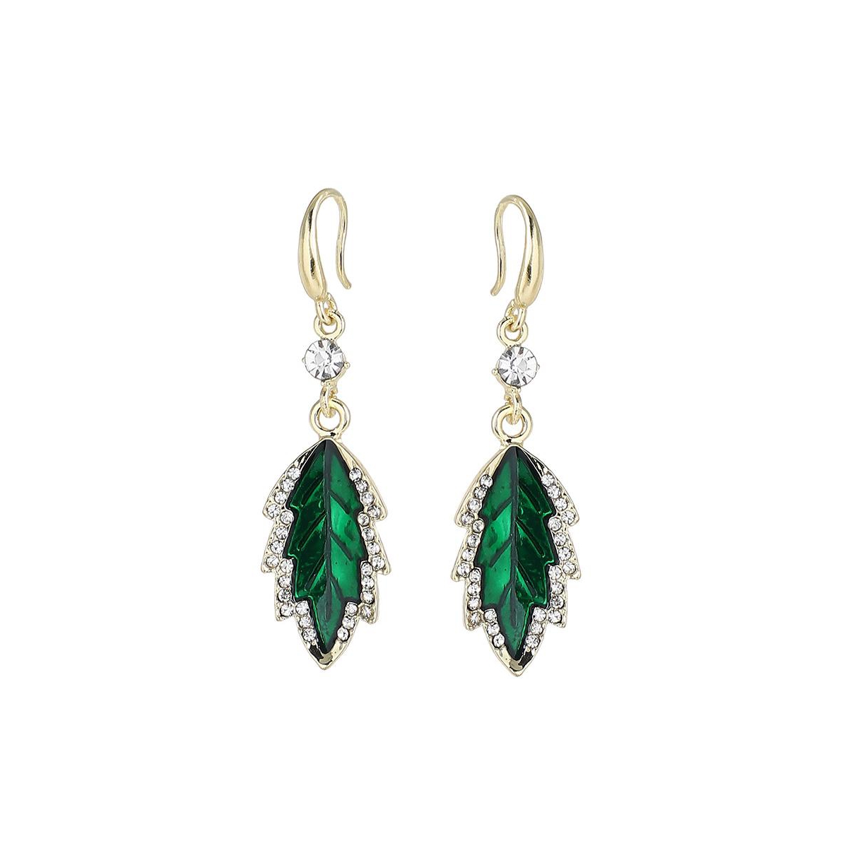 Click here for Sohi Womens Blue Leaflet Drop Earrings - Green prices