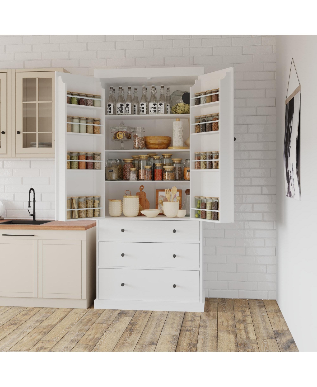 Click here for 77inch Freestanding Tall Cupboard Storage Cabinet... prices
