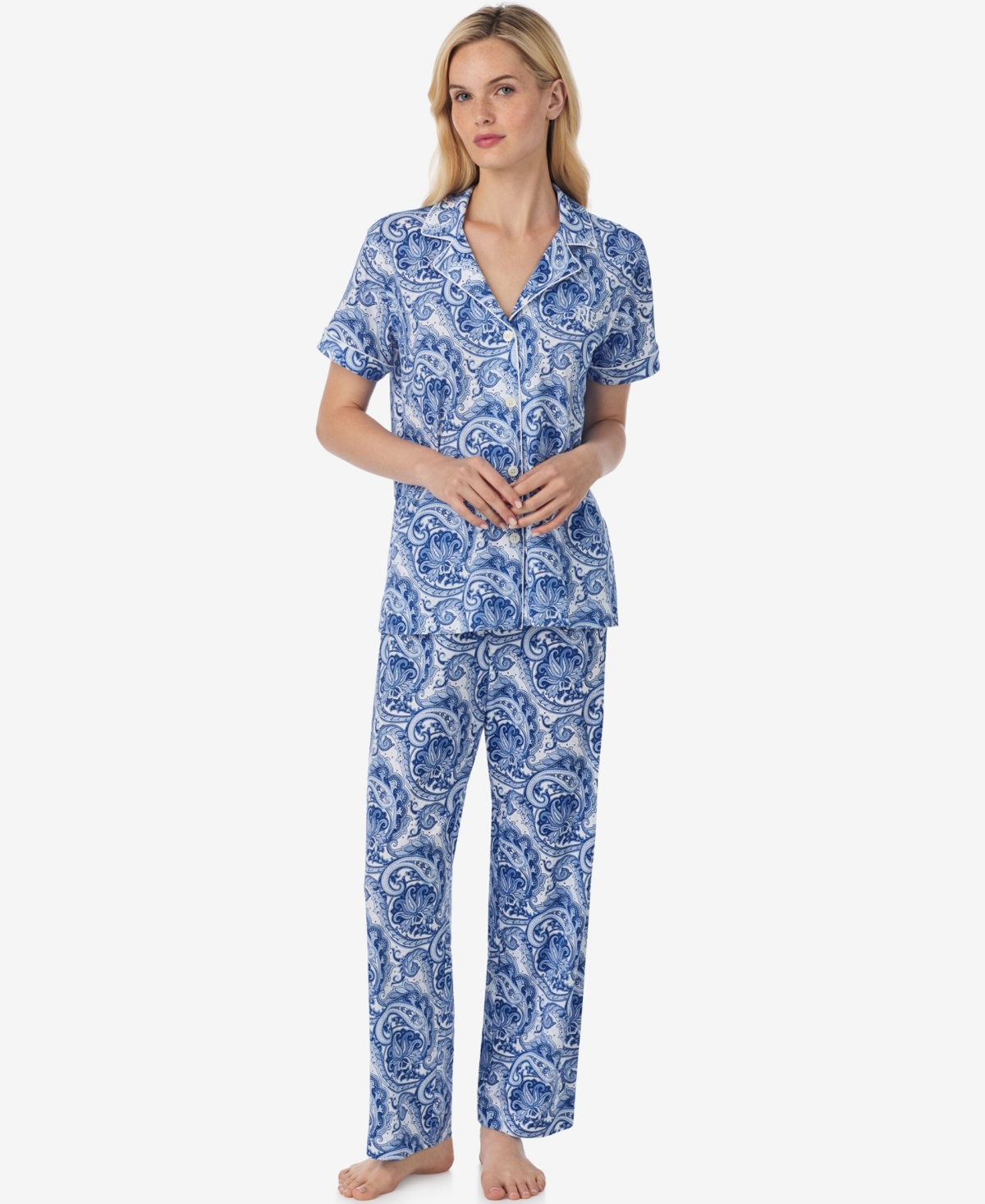 Click here for Lauren Ralph Lauren Womens Notch Collar and Long P... prices