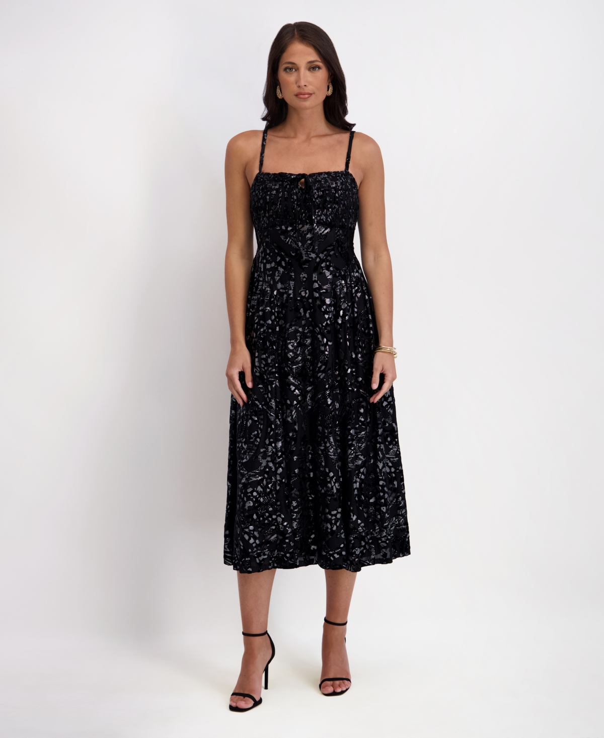 Click here for kensie Womens Burn Out Foil Slip Sleeveless Dress... prices