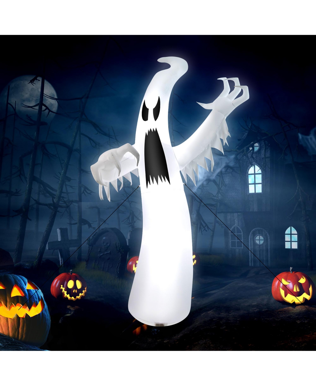 Click here for 12ft Halloween Inflatable Ghost Quick Blow up w/Le... prices