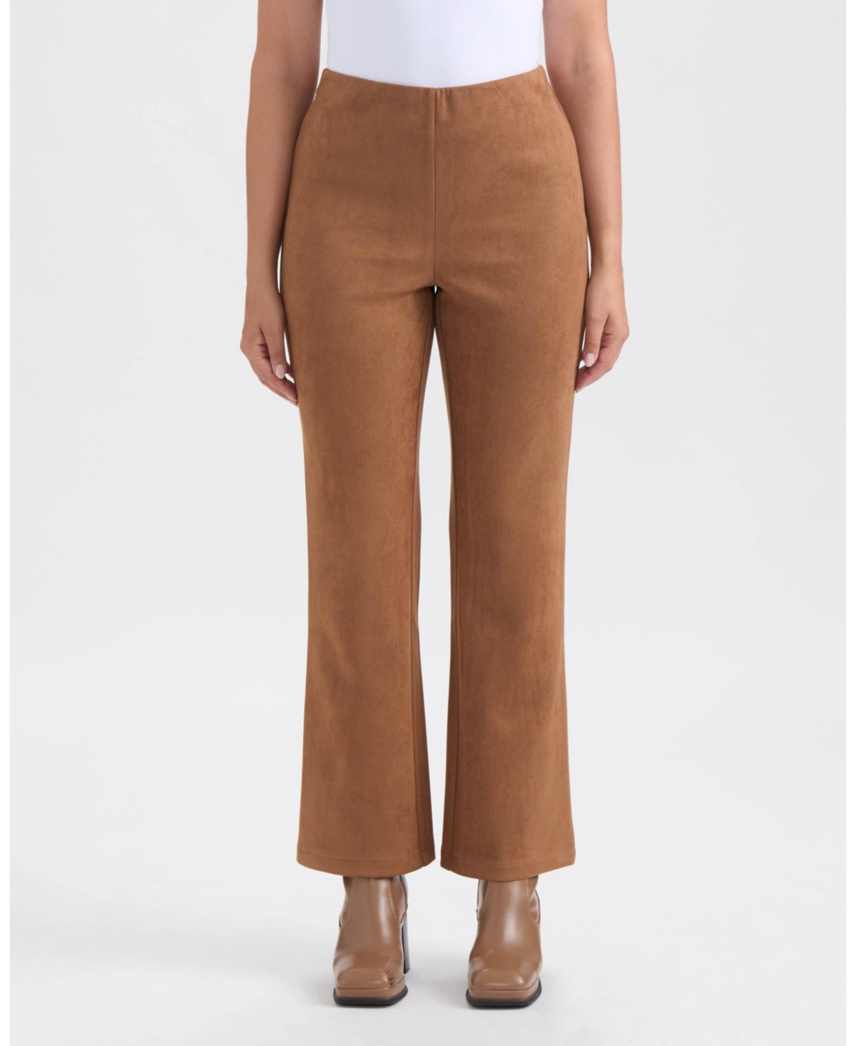 Click here for Ellen Tracy Womens faux Suede Flare Pull-On Pant -... prices