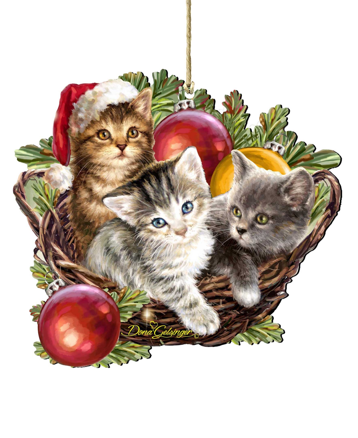 Click here for Designocracy Christmas Kittens Christmas Ornament... prices