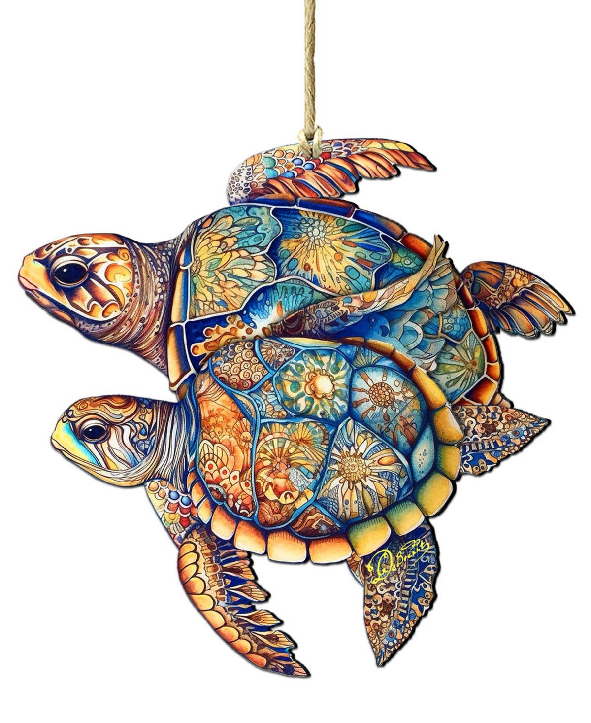 Click here for Designocracy Turtles Christmas Wooden Ornament - M... prices