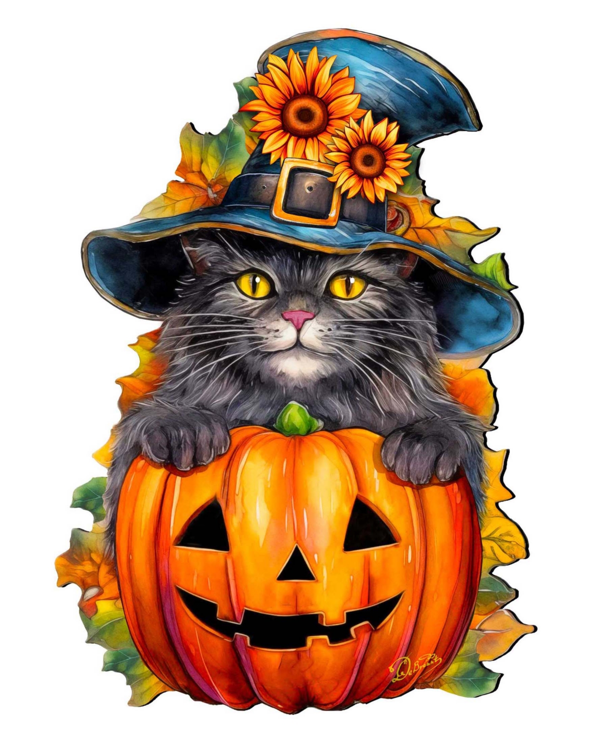 Click here for Designocracy Black Cat Pumpkin Holiday Door Decor... prices