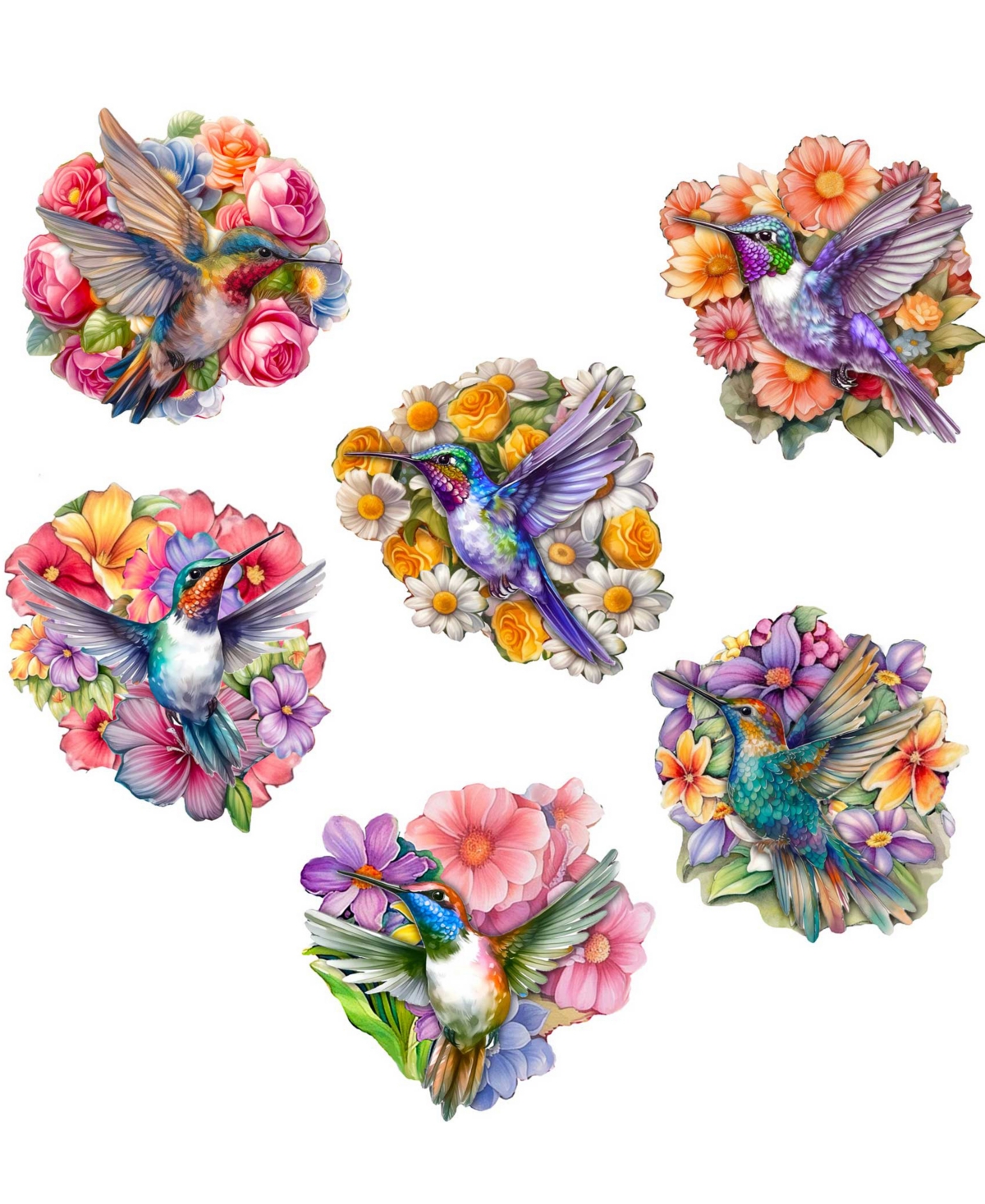 Click here for Designocracy Hummingbirds Wood Clip-on Ornaments... prices