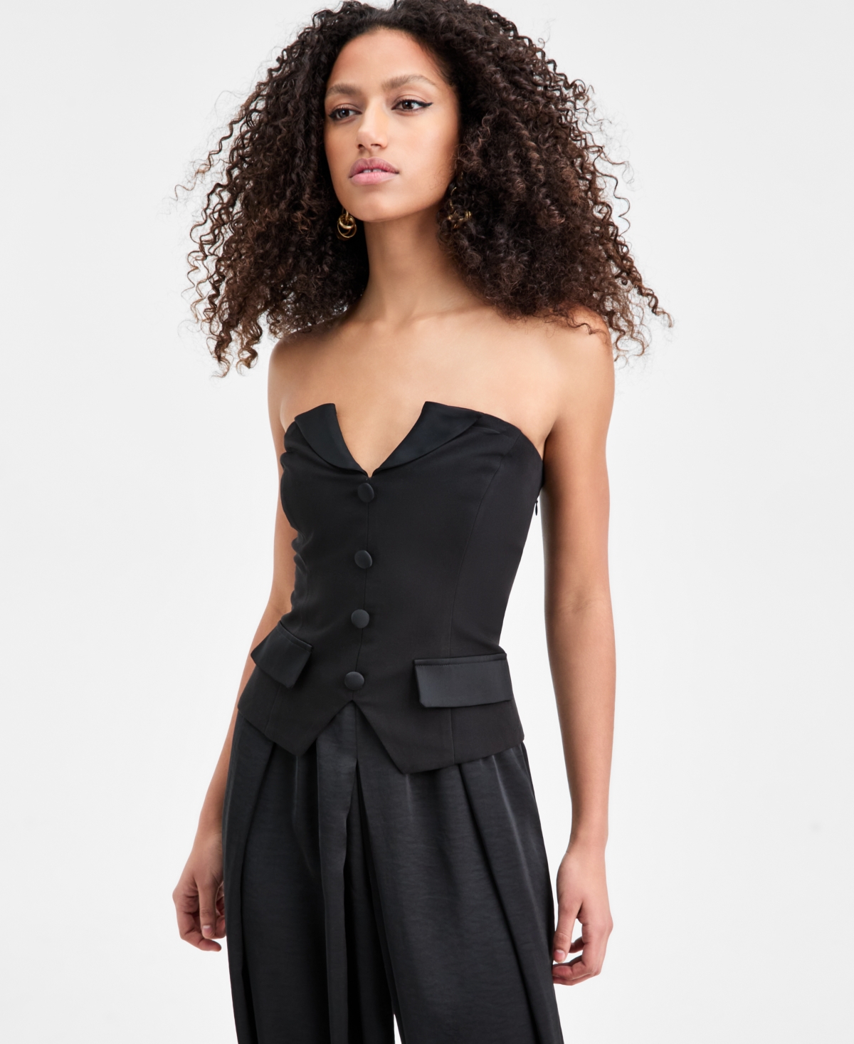 Click here for Bar Iii Womens Tuxedo Strapless Top  Macys Exclusi... prices