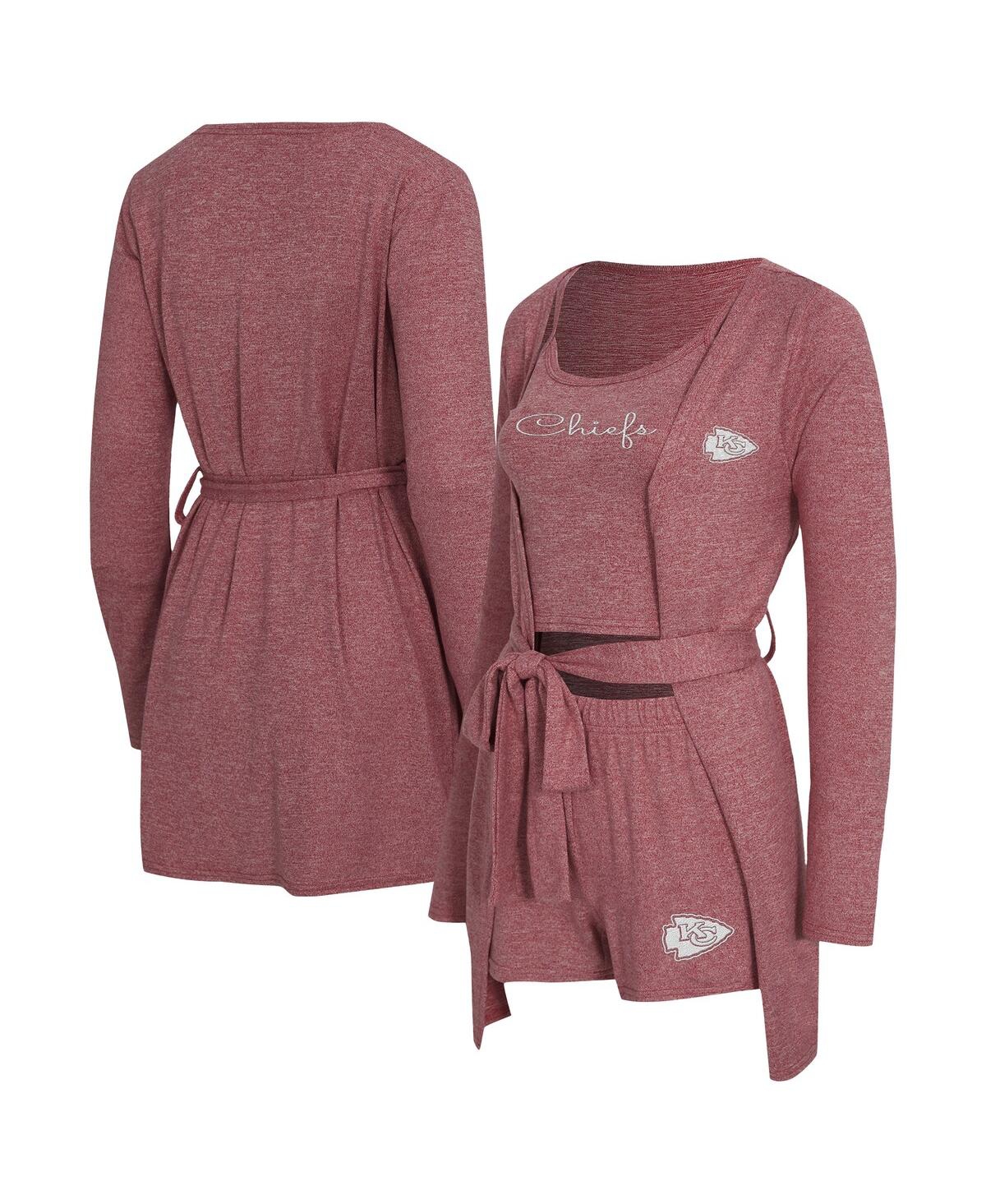 Click here for Concepts Sport Womens 3-Piece Heather Red Kansas C... prices