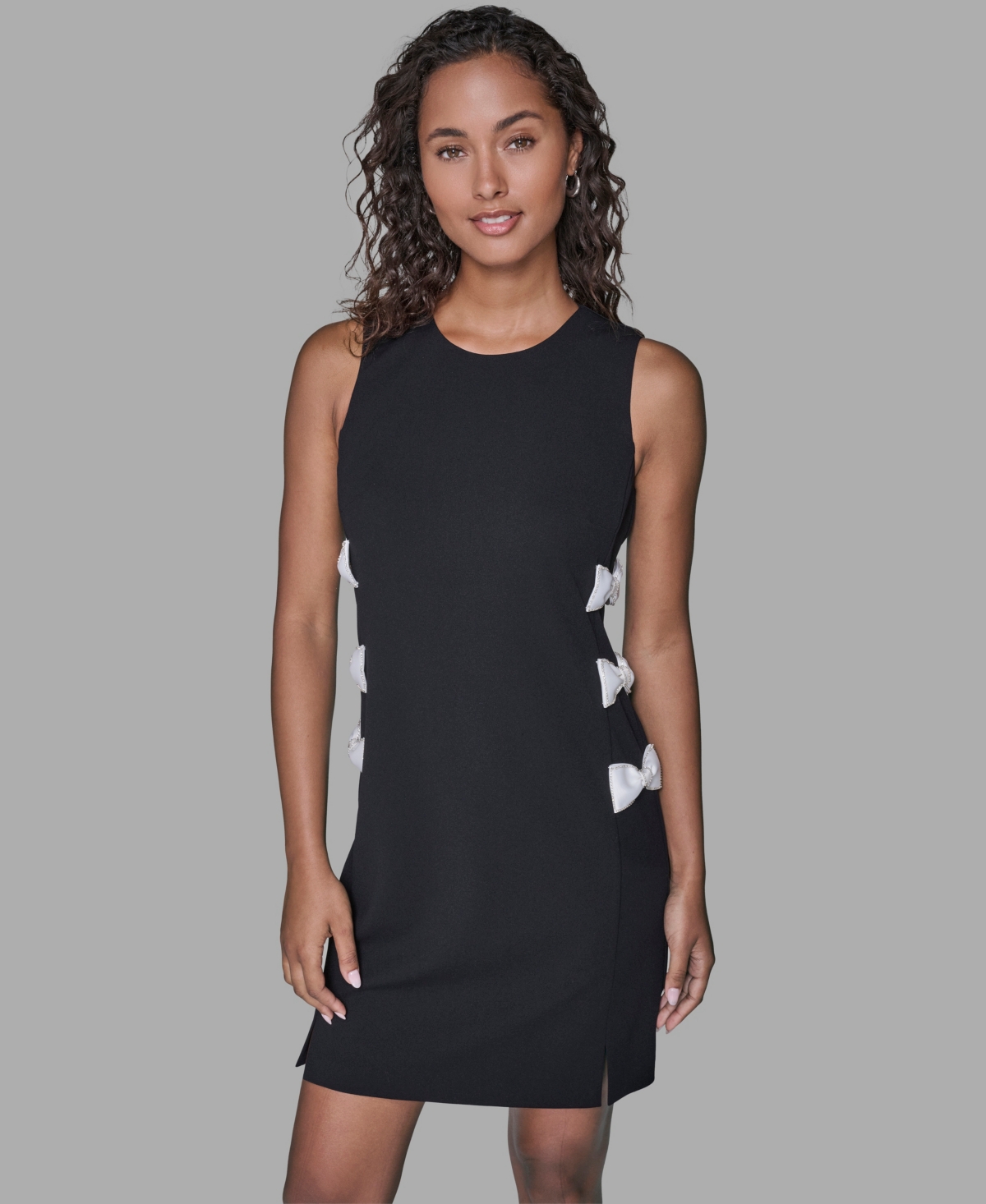 Click here for Karl Lagerfeld Paris Womens Bow Detail Crew Neck S... prices
