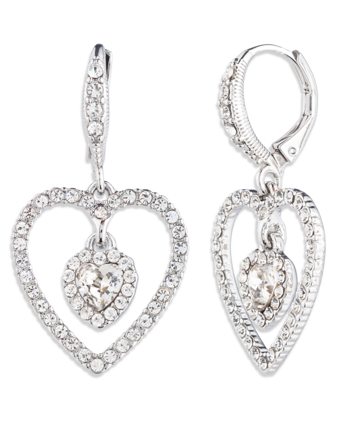 Click here for Givenchy Glass Stone Gold-Tone Heart Orbital Earri... prices
