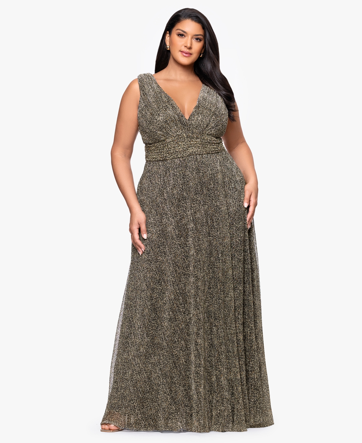 Click here for Betsy & Adam Plus Size Sleeveless Animal Crinkle L... prices