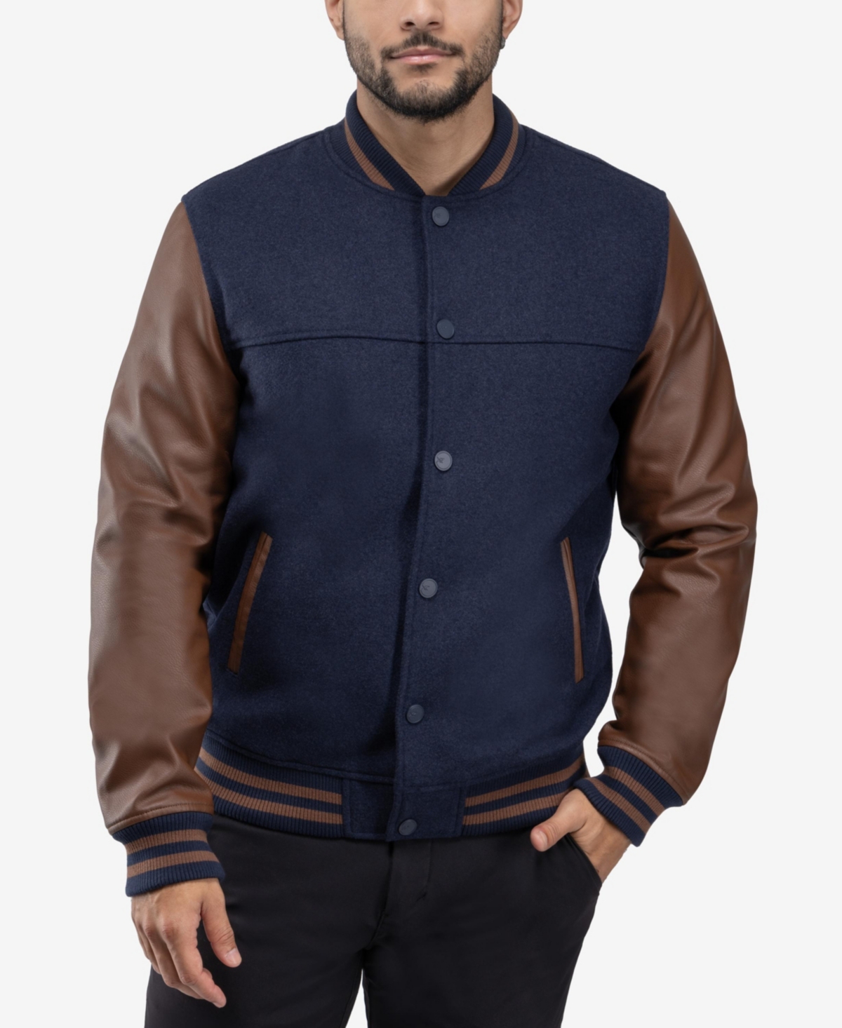 Click here for Xray Mens Wool Varsity Bomber Jacket With Pu Sleev... prices