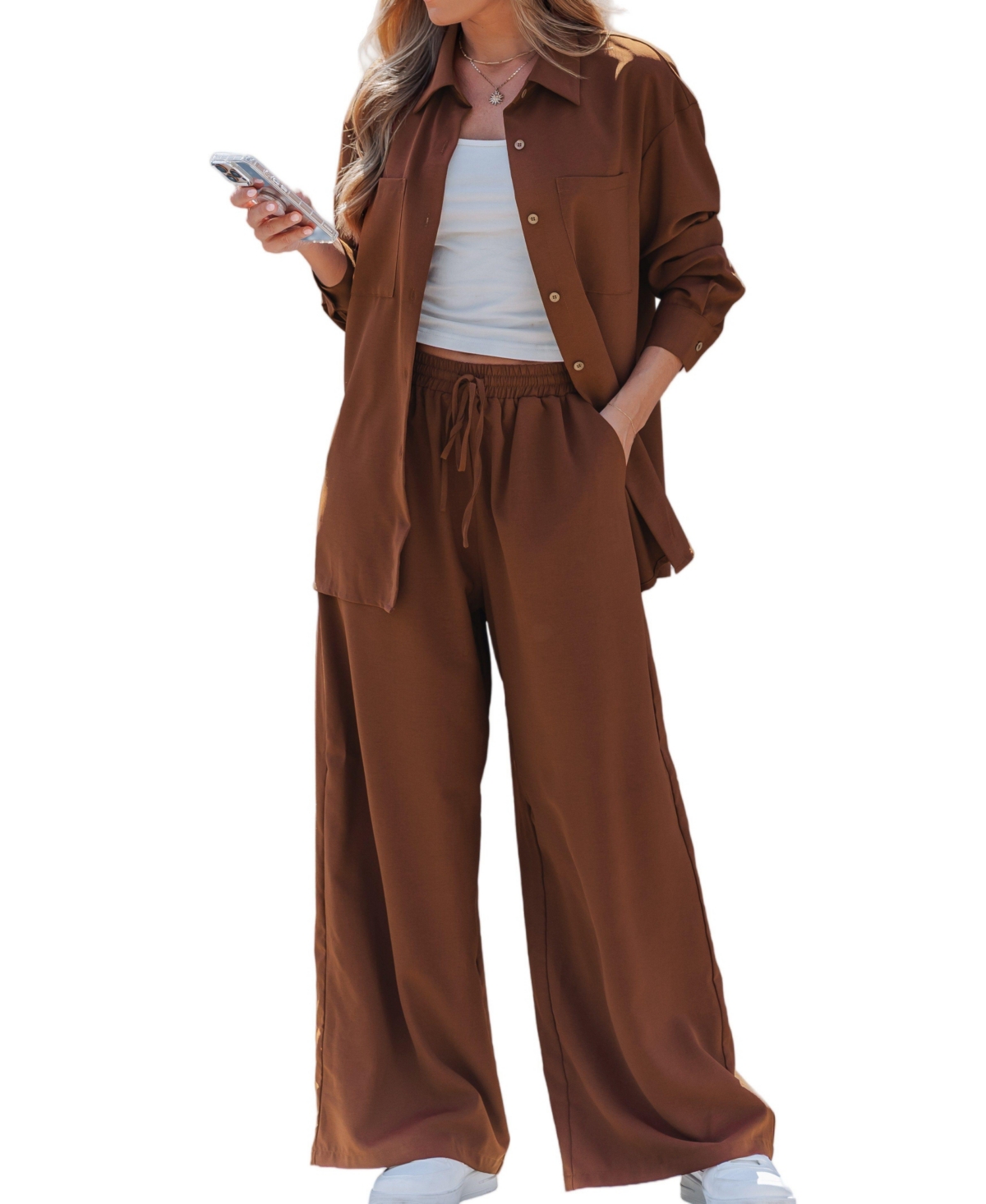 Click here for Cupshe Womens Casual Chic Two-Piece Lounge Set - B... prices