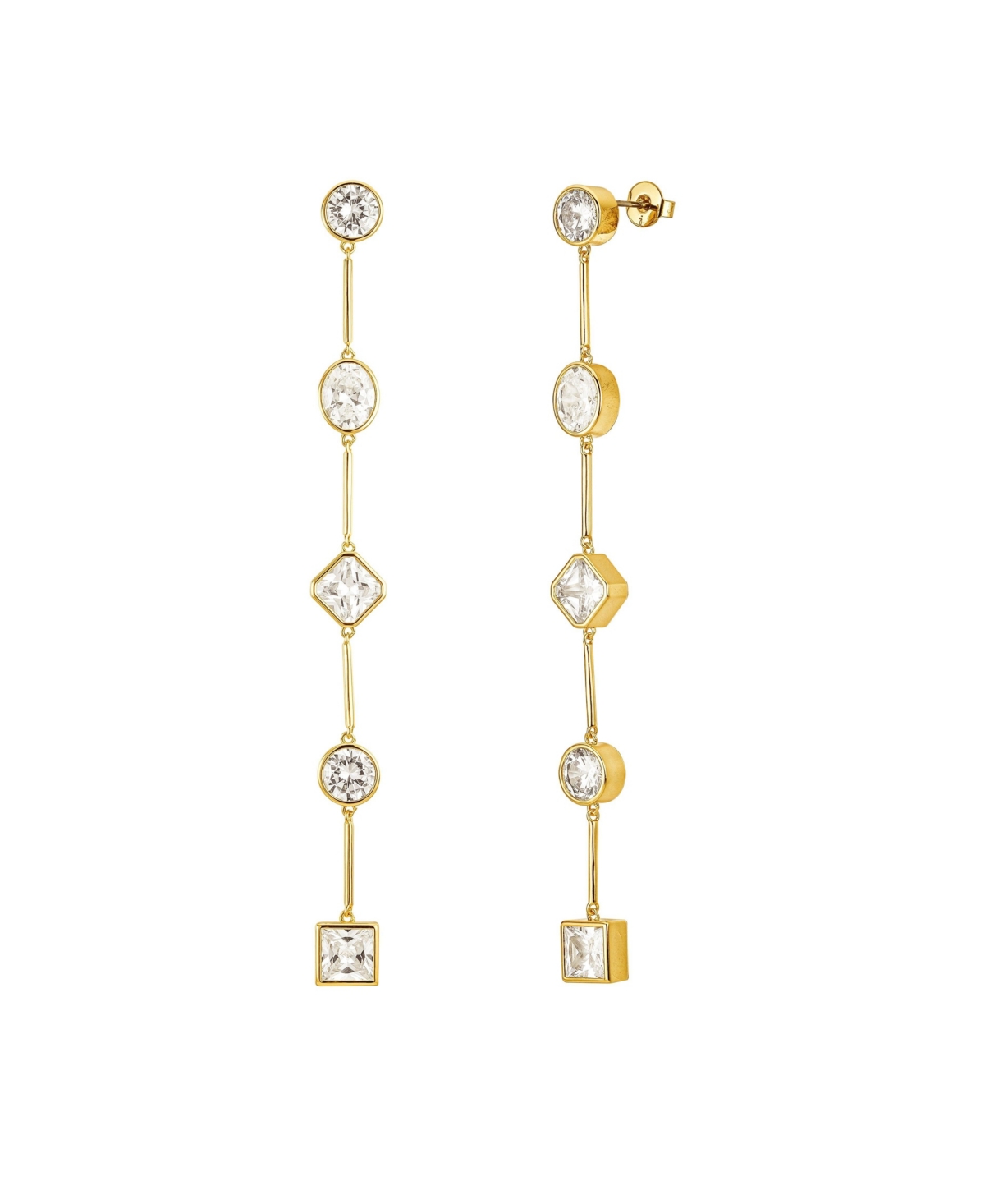 Click here for Carmela Bezel Crystal Drop Earrings - Gold prices