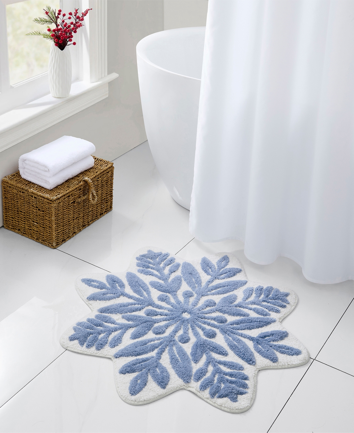 Click here for Hallmark Snowflake Shaped Tufted Holiday Bath Rug... prices