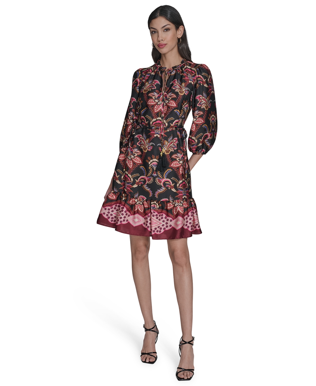 Click here for Vince Camuto Womens Keyhole Pull-On Dress - Black prices
