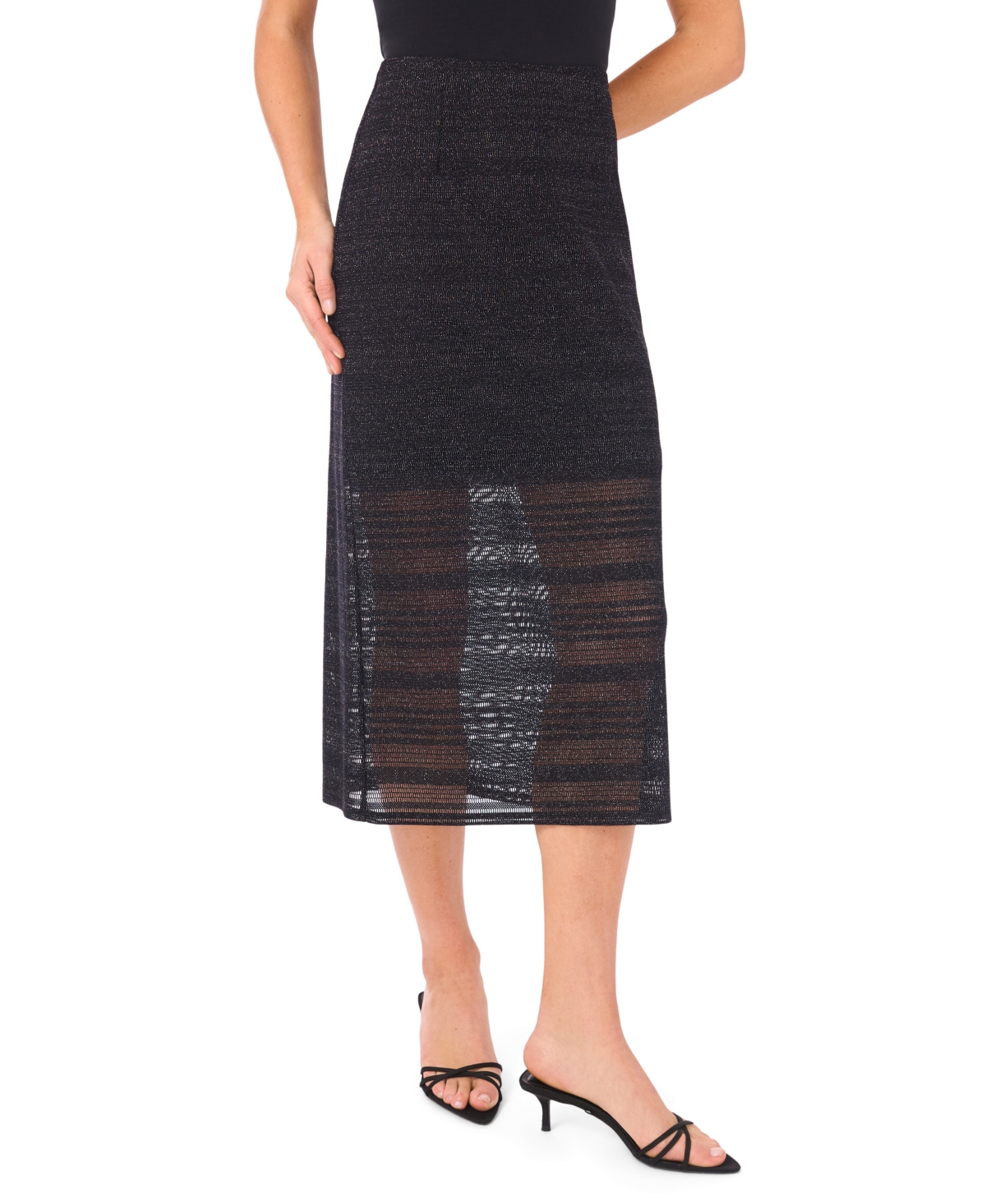 Click here for CeCe Womens Slim Knit Pencil Midi Skirt - Rich Bla... prices