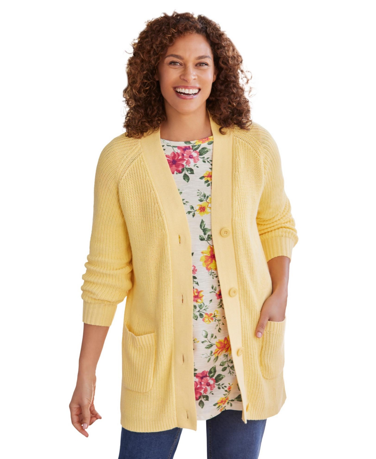 Click here for Woman Within Plus Size Within Button-Front Shaker... prices