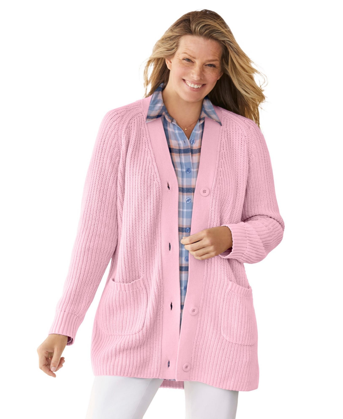 Click here for Woman Within Plus Size Within Button-Front Shaker... prices