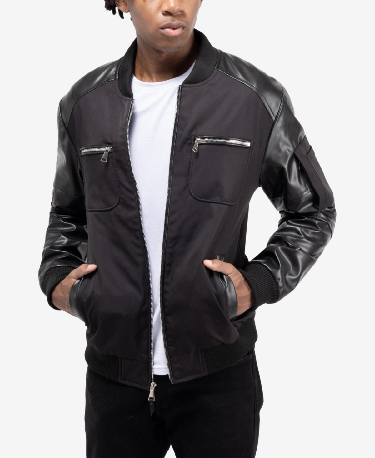 Click here for Xray Mens Jacket With Pu Sleeves And With Faux She... prices