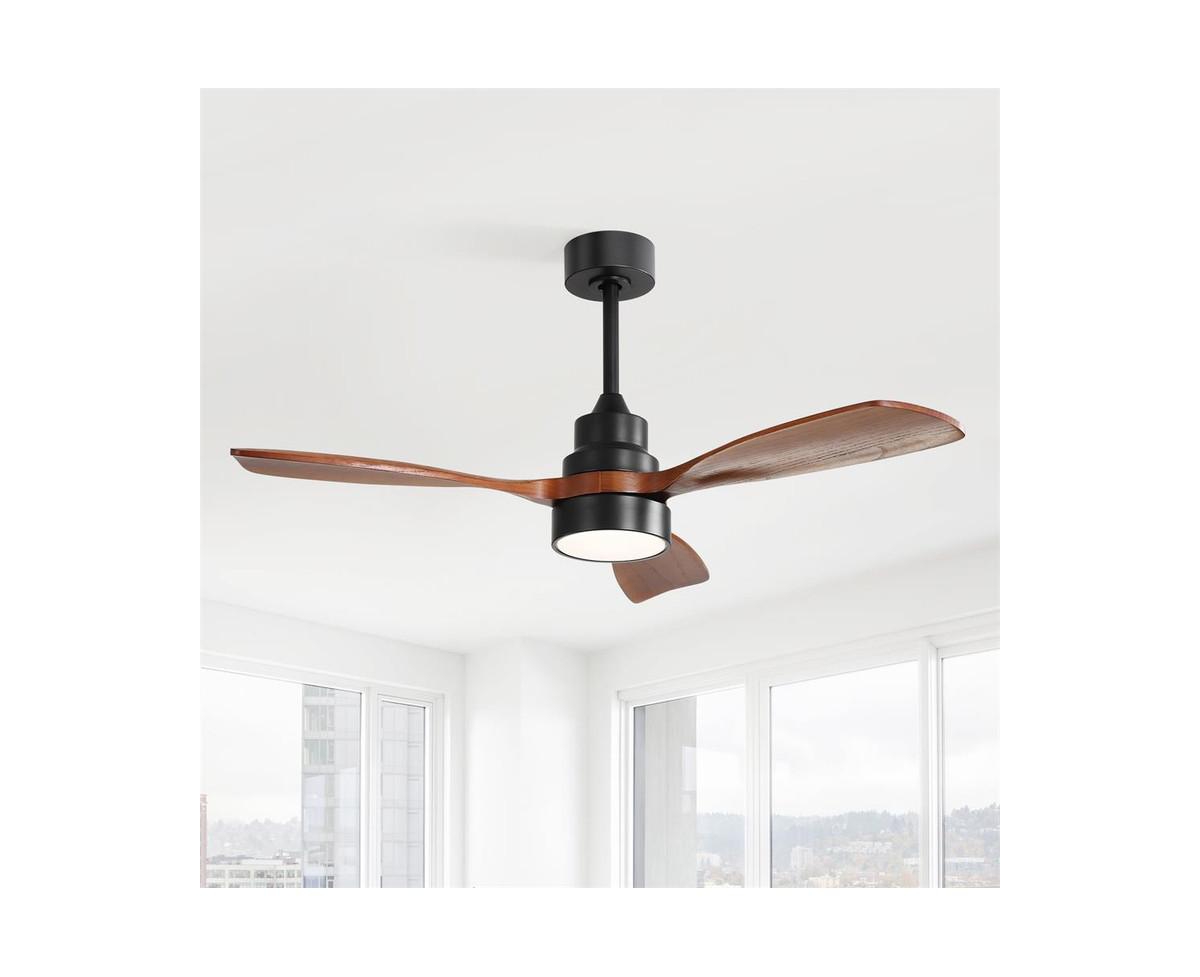 Click here for 48-inch Modern Black Downrod Indoor Walnut Wood 3-... prices