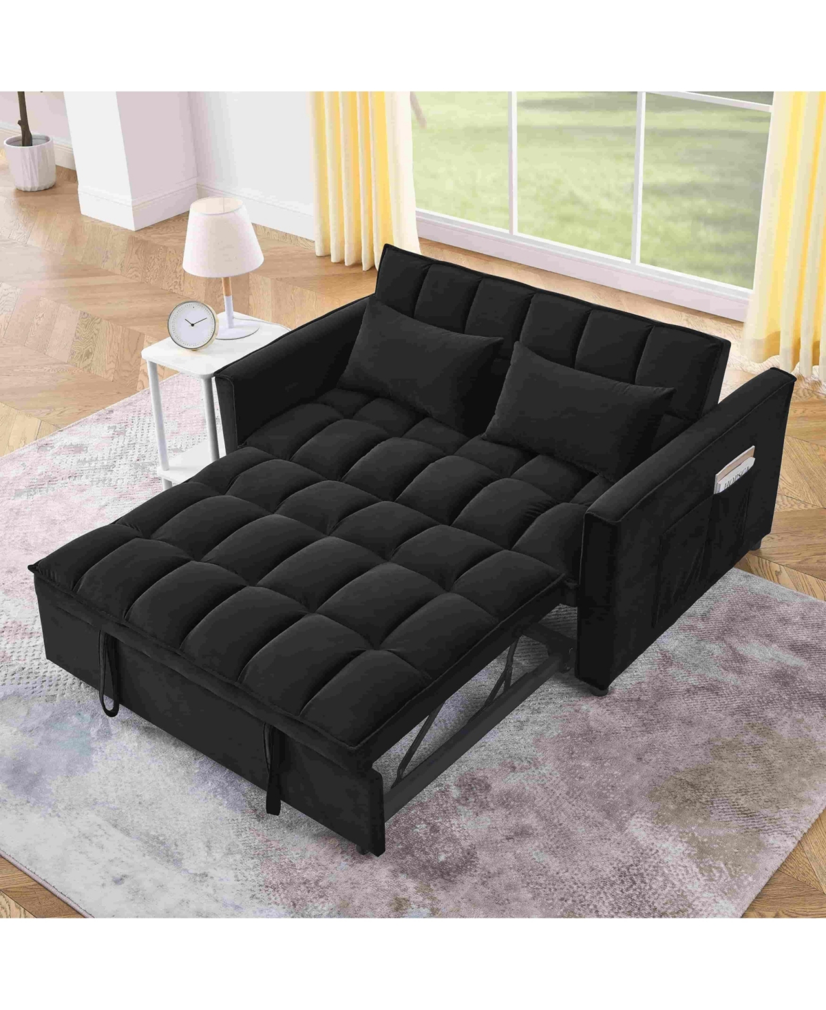 Click here for Maison Boucle Convertible Velvet Sofa Bed  54 Pull... prices