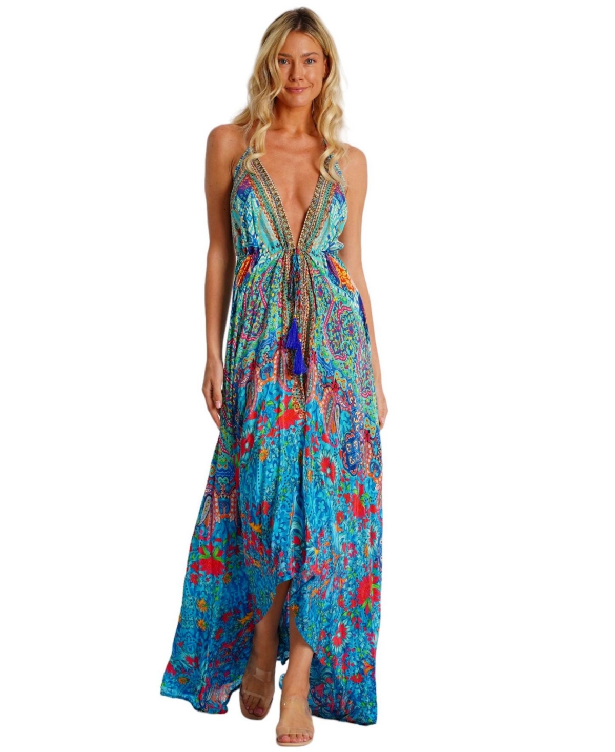 Click here for La Moda Clothing Womens Maxi halterneck Dress prices