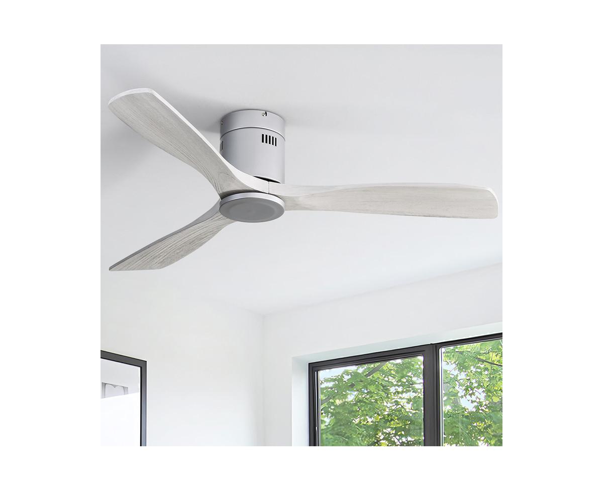 Click here for 52-inch Modern Sliver 3 Solid Wood Blade Ceiling F... prices