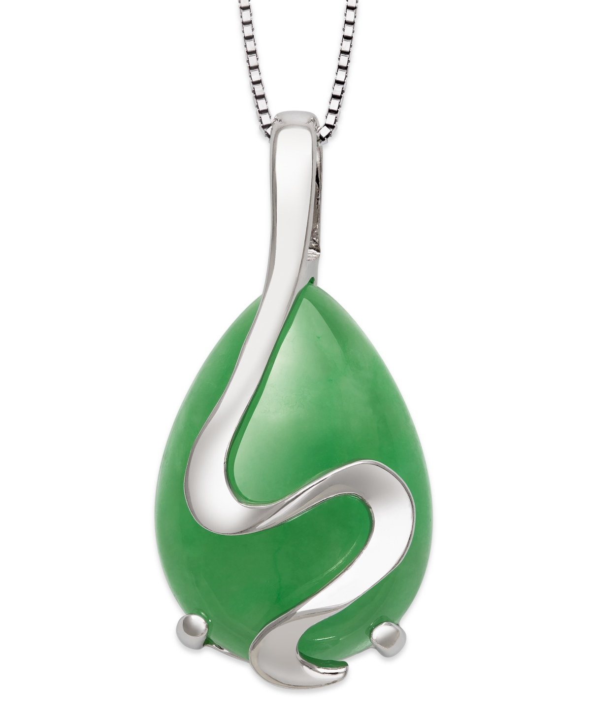 Click here for Macys Dyed Green Jadeite Box Chain Necklace in Ste... prices