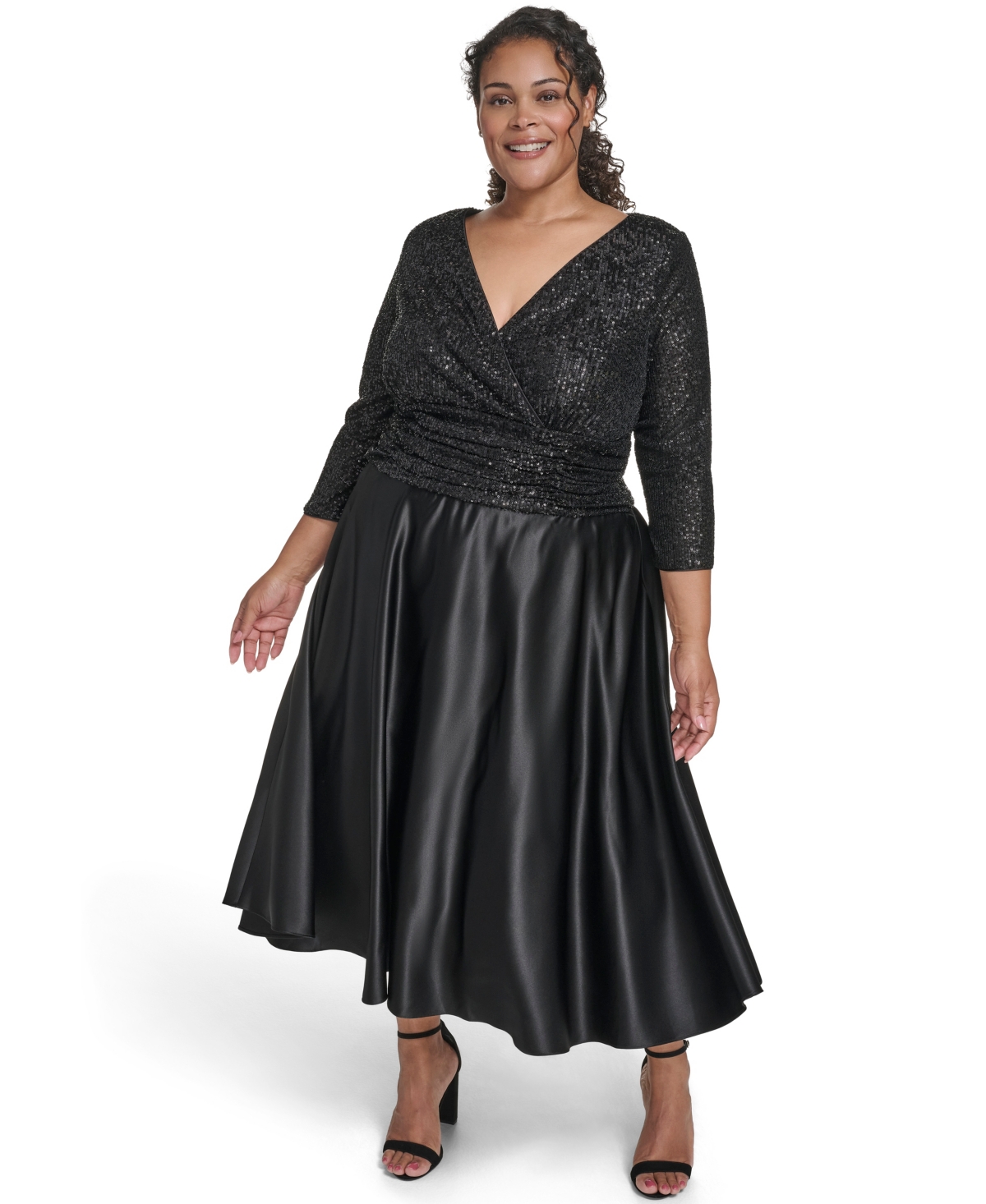 Click here for Jessica Howard Plus Size 3/4-Sleeve V-Neck Dress -... prices