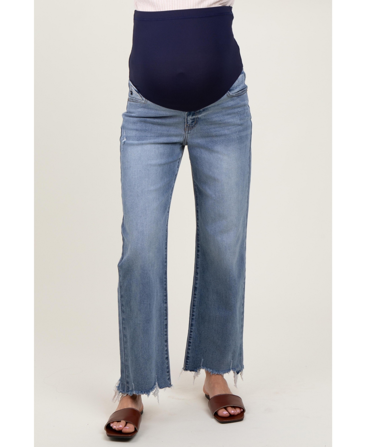 Click here for Pinkblush Maternity Light Blue Fringe Hem Wide Leg... prices